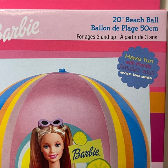 Mattel | Toys | Vintage 202 Barbie Inflatable Beach Ball 20 New Pink ...